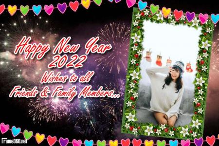 Gold Glitter New Year Frame