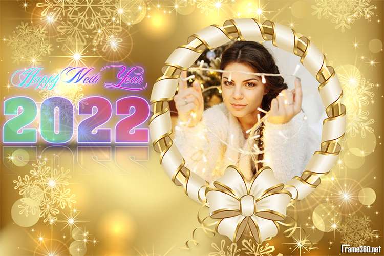 Gold Glitter New Year Frame