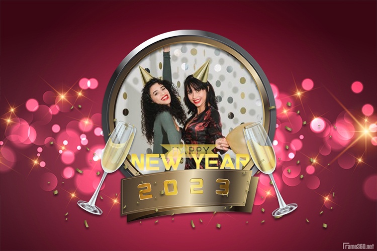 Pink Luxury New Year Frame 2023